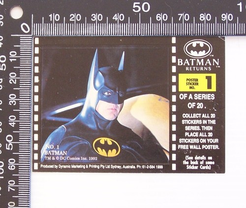 VINTAGE BATMAN RETURNS MOVIE PROMO SOUVENIR COLLECTABLE STICKER CARD | eBay