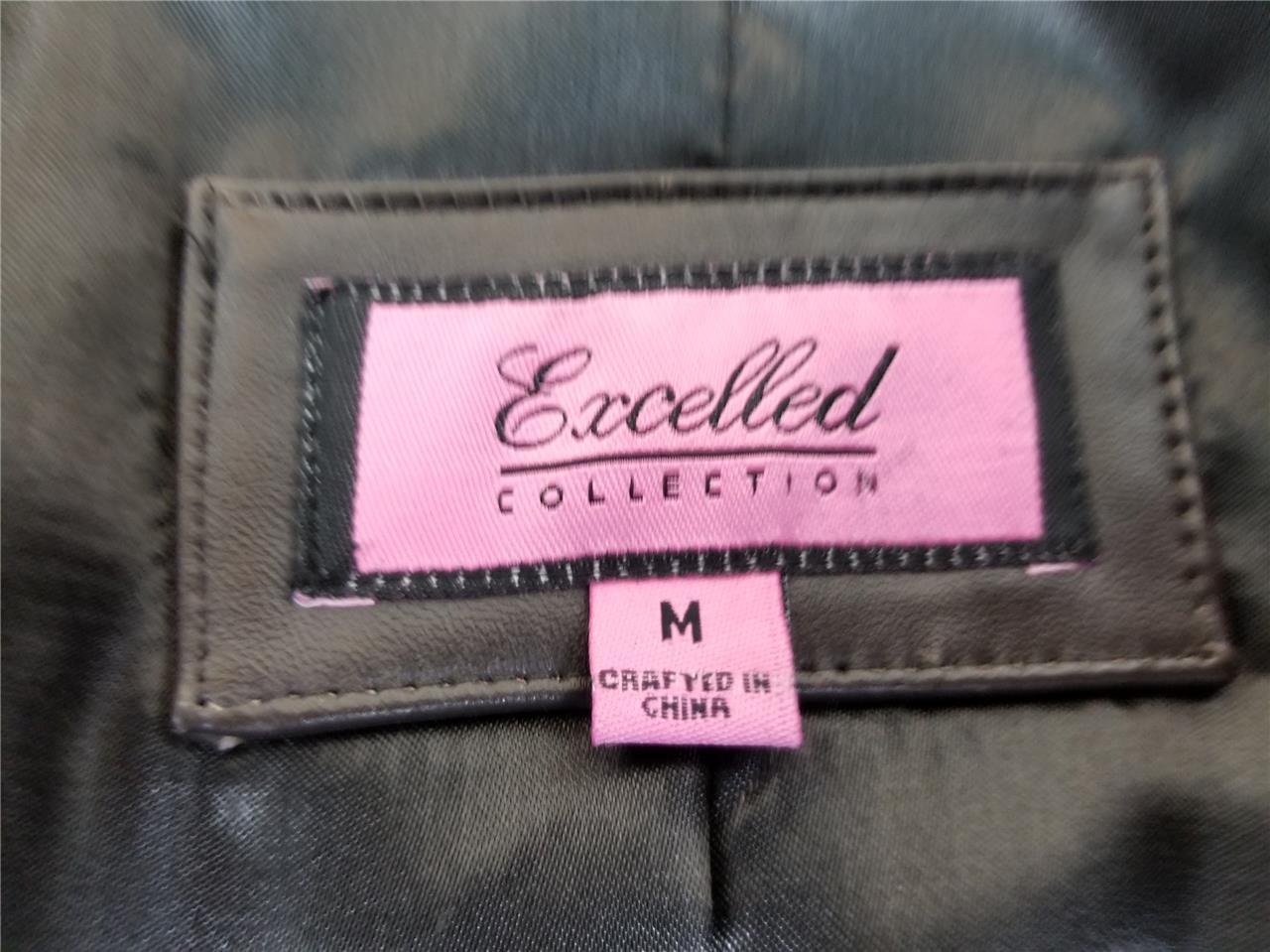 Excelled Collection Women's 100% Leather Jacket Size M Dark Brown ...