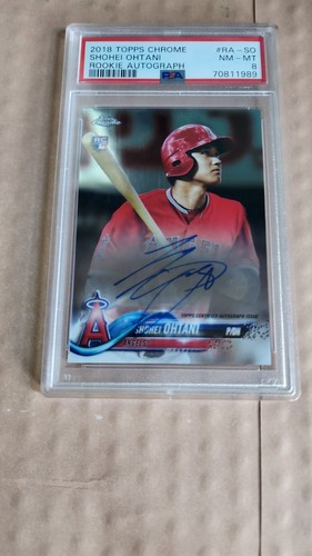 2018 topps chrome shohei ohtani Rookie Autograph.On Card Auto PSA 8 #RA ...