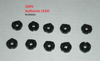 LEGO NEW 2x2 Black Round Plate with Axle Hole (10x) 403226 Brick 4032 ...