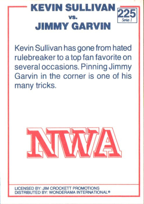 1988 Wonderama NWA Wrestling Card #225 Kevin Sullivan vs Jimmy Garvin ...