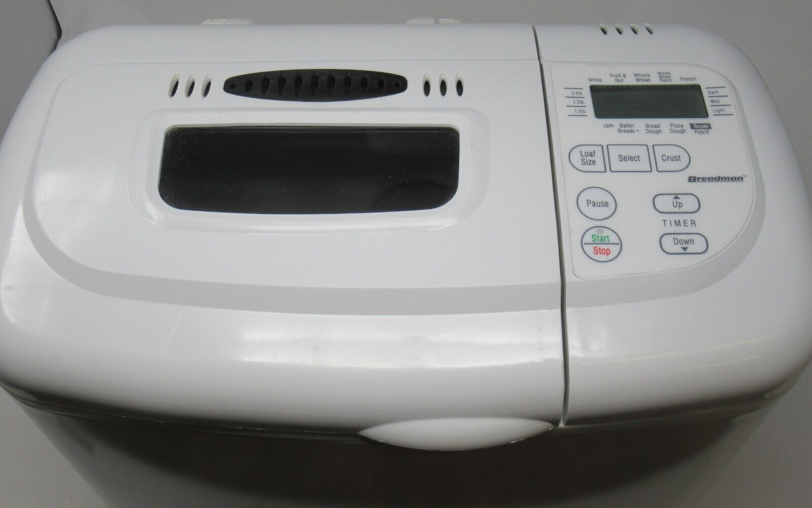 BREADMAN 1-2 LB. DIGITAL BREAD MAKER WHITE TR845, BREAD MACHINE FRUIT ...