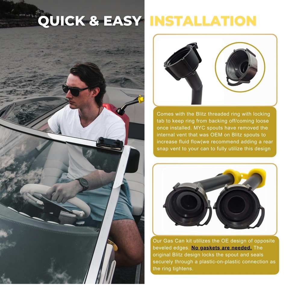 Gas Can Spout Replacement for Old Style Blitz Containers-2 Nozzles ...