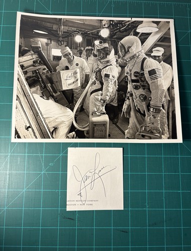 James Lovell Cut Signature & NASA Press Release Photo Apollo 13 Gemini ...