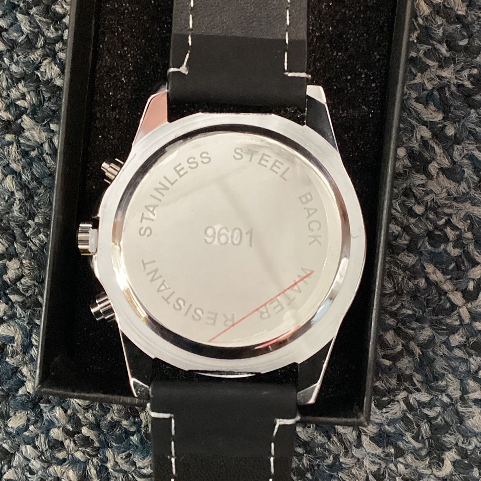 Ruige Mens Watch Black Leather Band | eBay