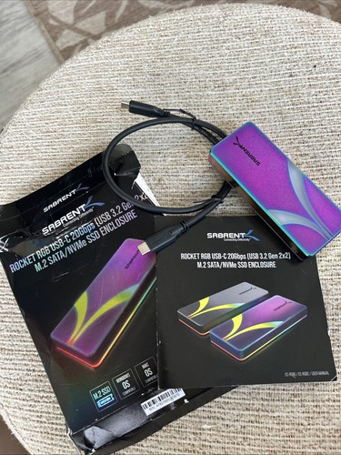 SABRENT Rocket RGB USB C 20Gbps M.2 SATA/NVMe SSD Enclosure (EC-RGBC ...