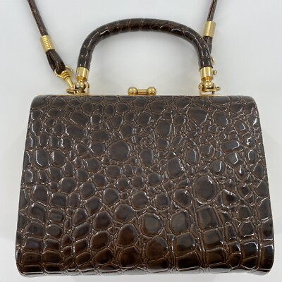 VTG 90s Gianni Versace Leather Croc Embossed Clutch Purse VTG 90s Gianni Versace Leather Croc Embossed Clutch Purse