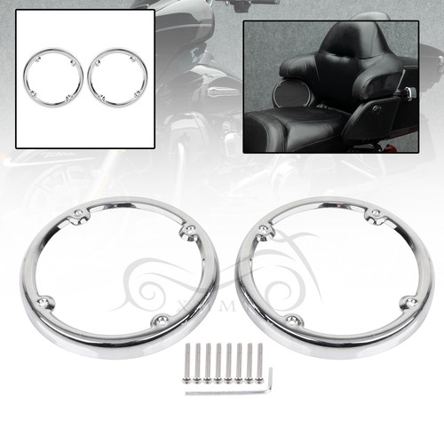 Chrome Rear Speaker Trim Set For Harley Tri Street Electra Glide EFI ...