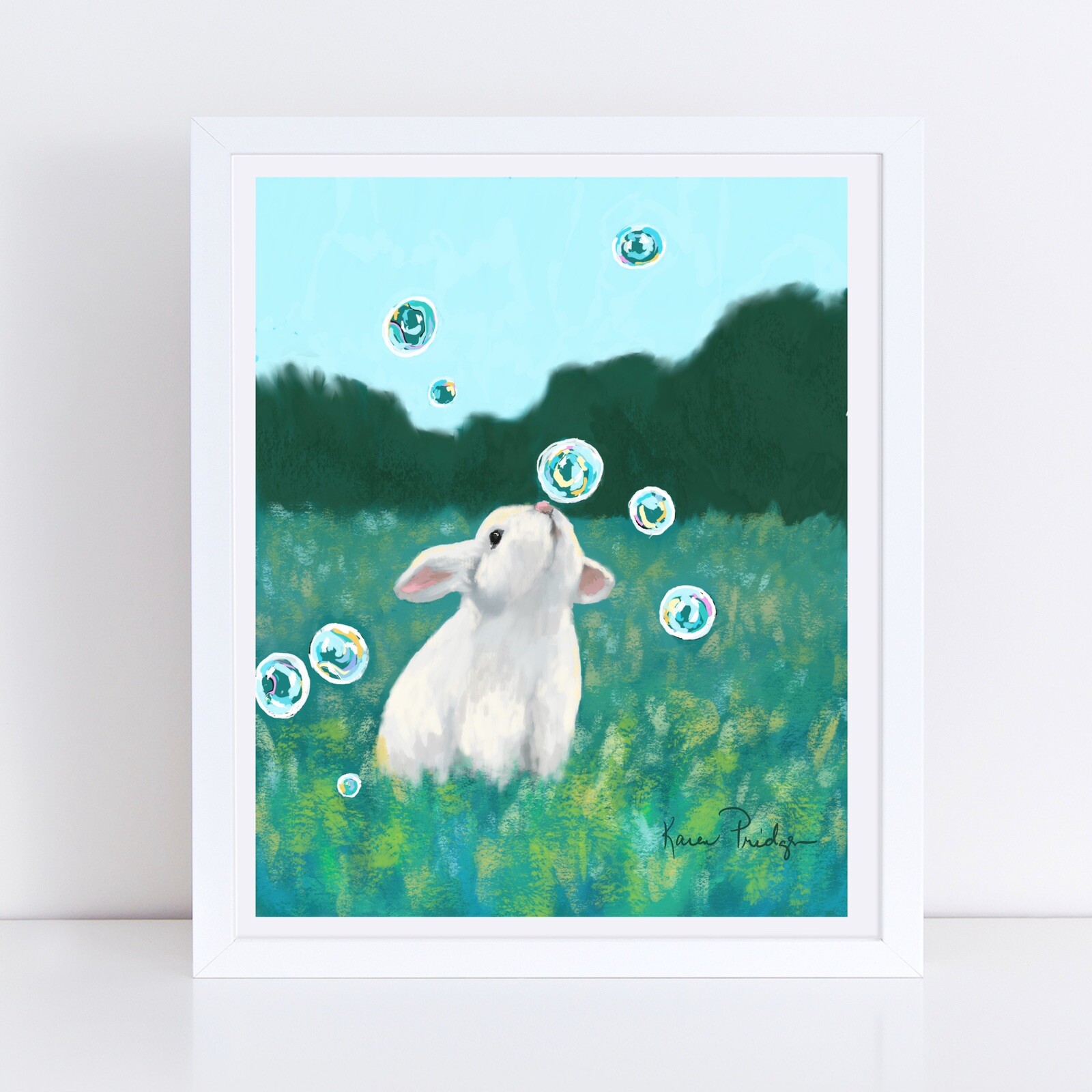 ACEO ATC Art Card Painting Print Signed Bunny Bunnies Rabbit Animals | eBay