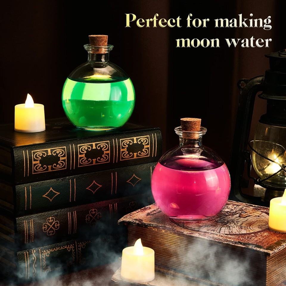 3 Pcs Spherical Potion Bottles Round Glass Bottles Clear Potion Jars ...