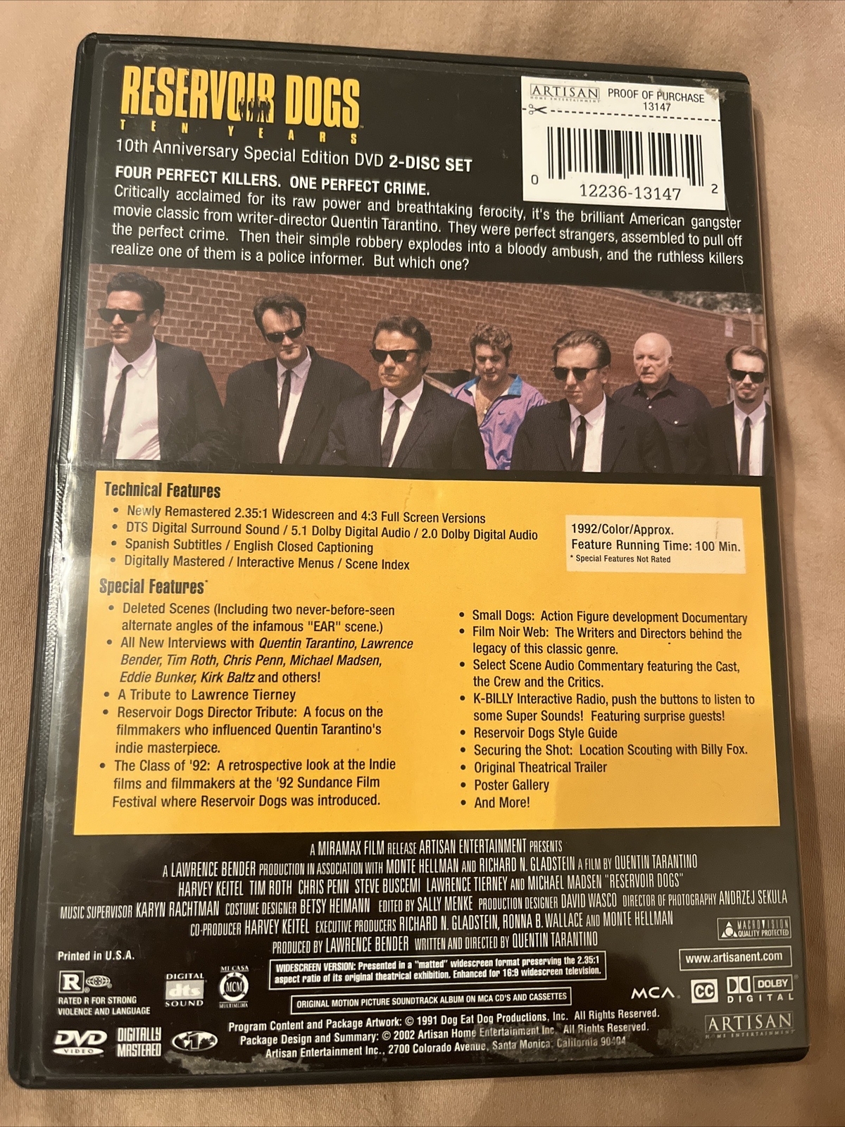 Reservoir Dogs (DVD, 2 DISC, SPECIAL EDITION) Quentin Tarantino with ...