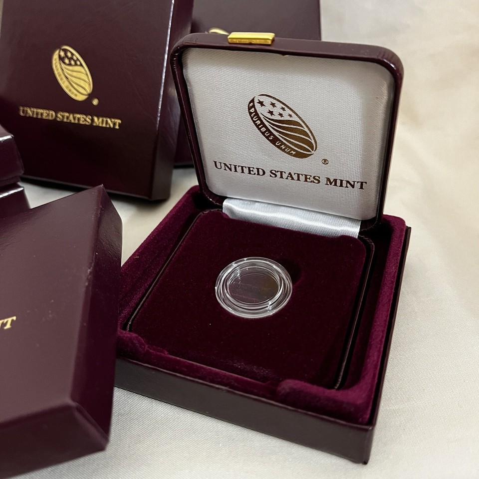5 US Mint Gift Cases for 1/10 oz Gold American Eagle Coin Capsule Case ...