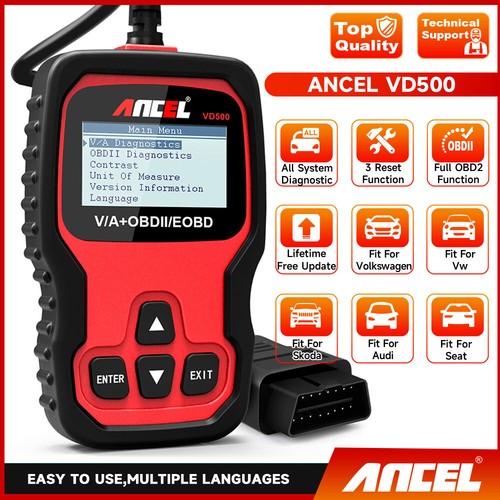 ANCEL VD500 OBD2 Scanner ABS SRS Code Reader EPB Oil Diagnostic Tool ...