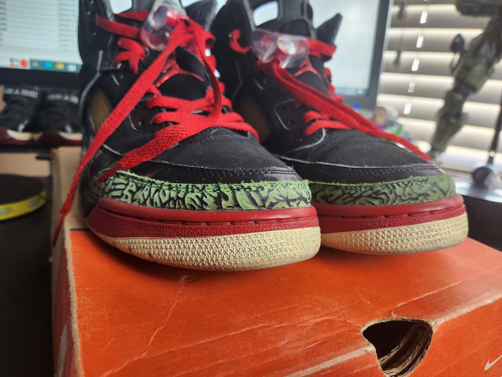 🚨🔥Vintage Nike Air Jordan Spizike OG 2007 Black/Red/Green Size 11 ...