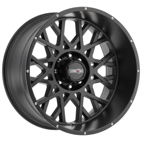 4-New 24" Vision 412 Rocker Wheels 24x12 5x5/5x127 -51 Satin Black Rims ...