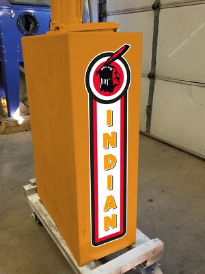 25" x 6" Indian Motorcycle Gas Oil Vinyl Decals Lubester Sides Oil Pump ...