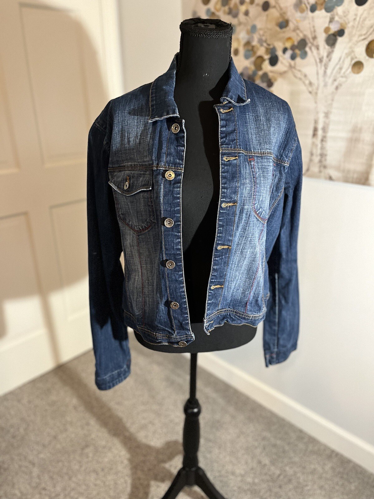 AKDMKS Akademiks Women’s Jean Jacket Embroidered Leather Bird XL | eBay