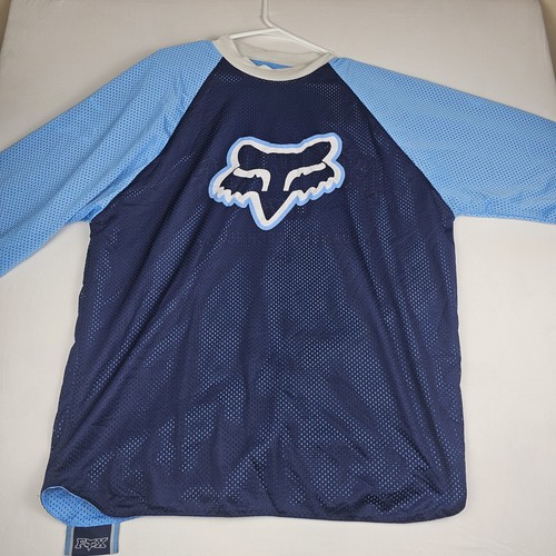 VTG Fox Racing Jersey Mens L/XL Blue Reversible Motorcross Mesh 2000’s ...