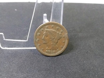 1846 U.S. Braided Hair Large Cent 1C Pre Civil War Early American ...