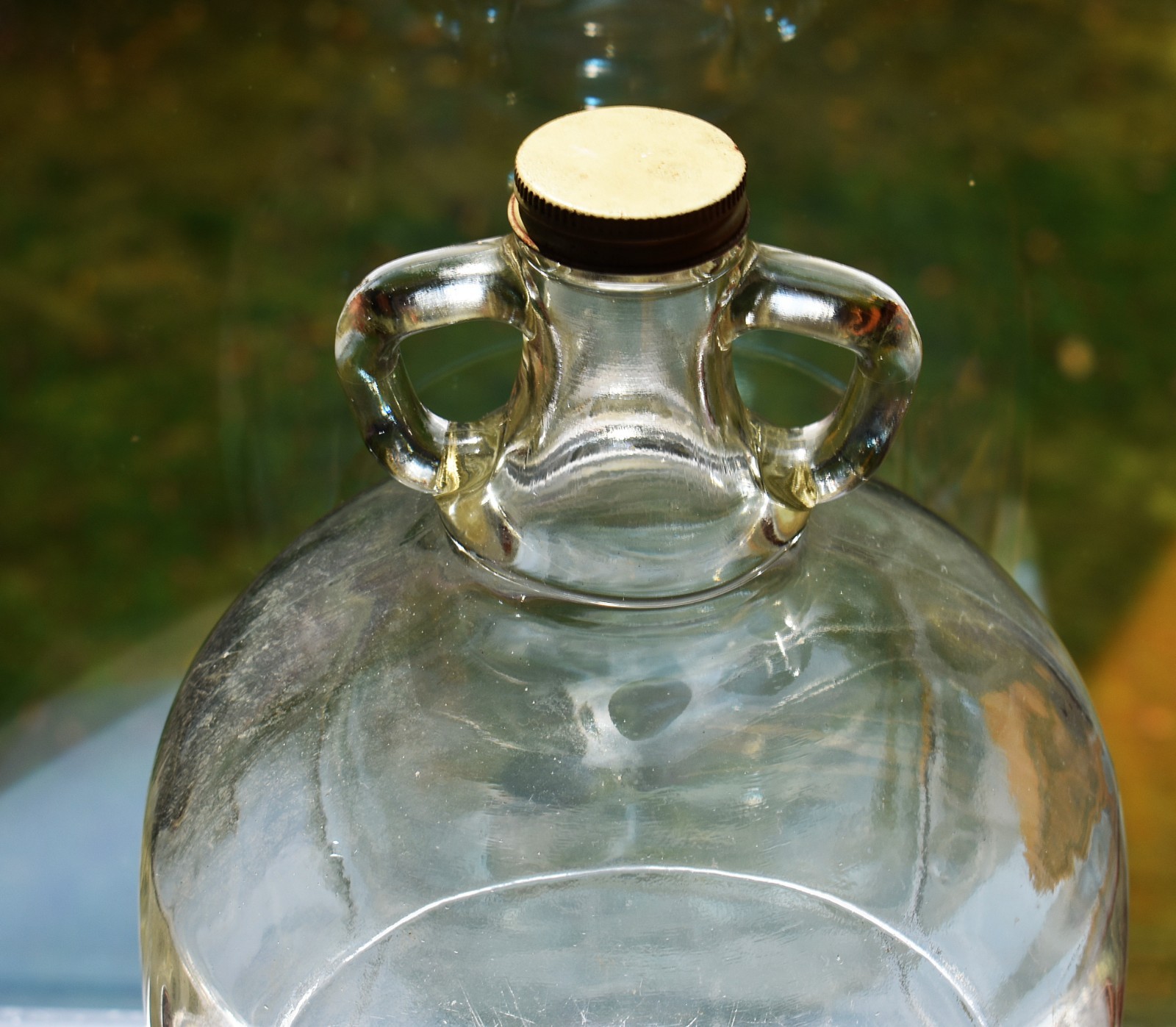 Antique/Vintage Glass Jug Double Finger Loops Arch Art Deco 132 oz. | eBay