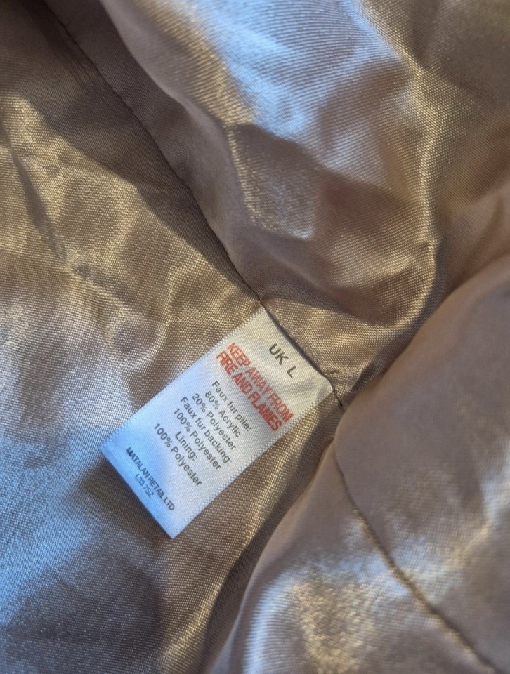 Papaya Size Large Faux Fur Coat Beige/dusty Pink Colour | eBay UK