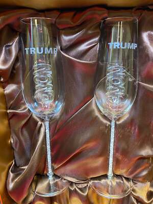 2020 Trump Champagne Flute Set Custom Etched as Shown w/ Opening for a ...