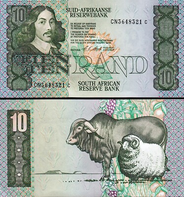 South Africa 10 Rand 1990 1993, UNC, P-120e, Sign 7 | eBay