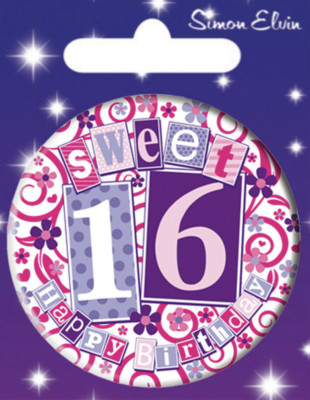 SWEET 16th BIRTHDAY BADGE AGE 16 GIRL BIRTHDAY BADGE PARTY GIFT | eBay UK