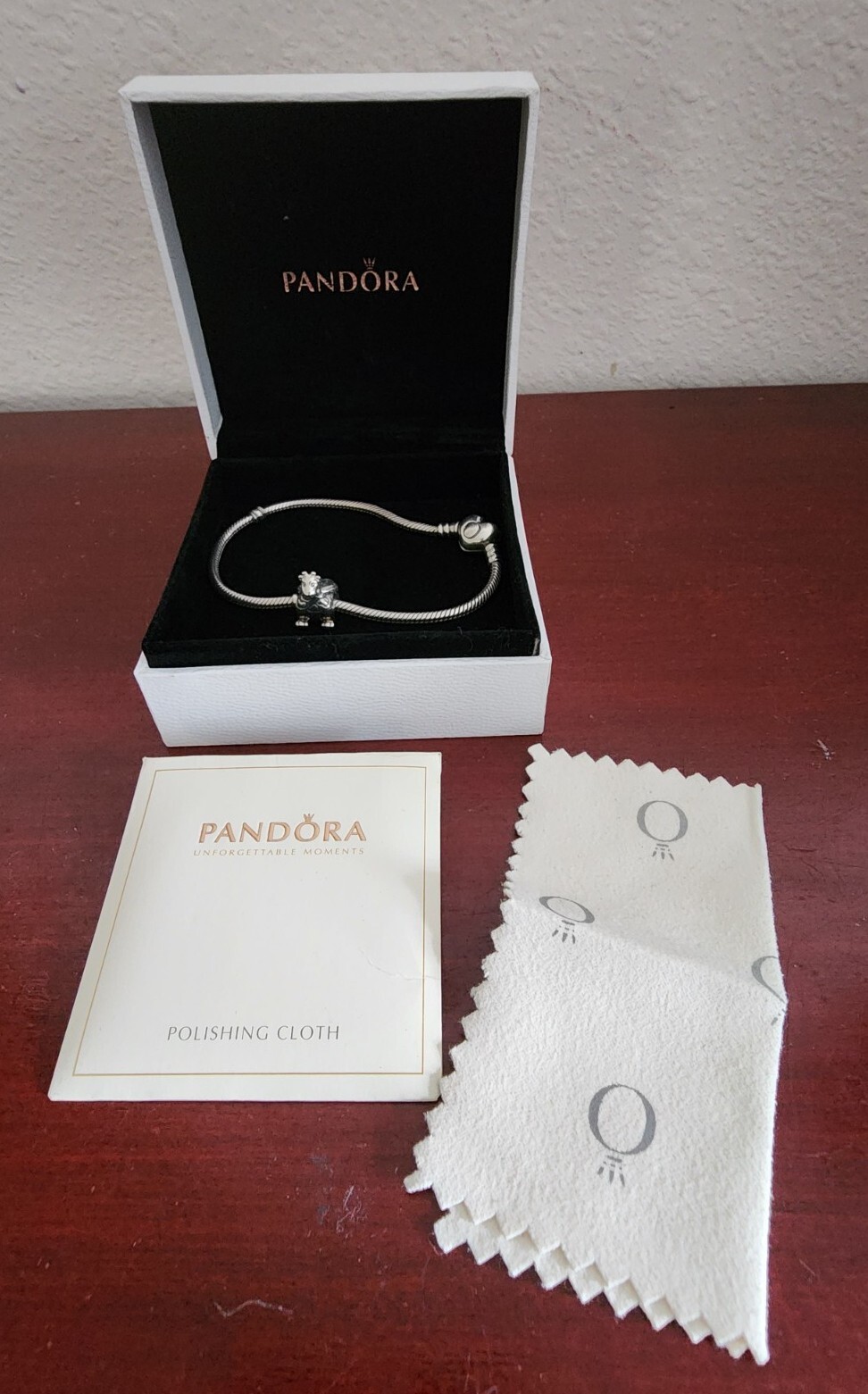 RARE "WINNIPER" PANDORA 925 STERLING SILVER CHARM W/BRACELET. 7.5". W ...