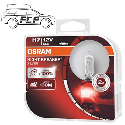 OSRAM Night Breaker Silver +100% H7 Car Headlight Bulbs (Twin) 64210NBS ...