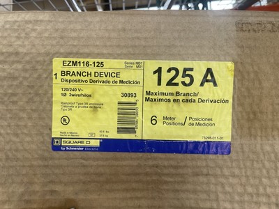 Square D EZM116125 Meter Stack 6 Position 125A/Per Socket RINGED No ...