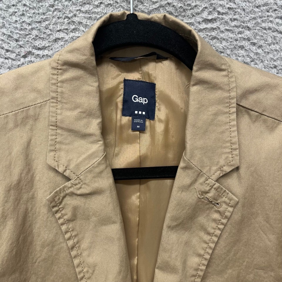 Gap Blazer Mens M Khaki Tan Preppy Frat Boy Classic Minimal Nautical Yacht Club | eBay