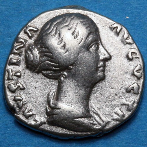Roman coin, Silver Denarius, Faustina II Junior, Rome, circa 145-146 AD ...