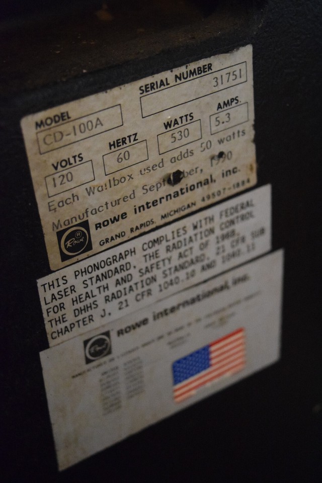 rowe ami cd100a classic compact Disk jukebox NONE WORKING | eBay