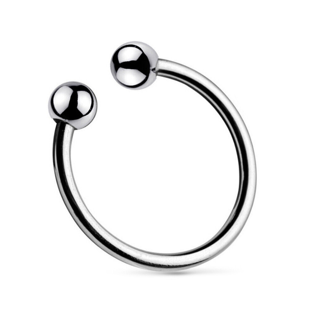 Stainless Steel Beaded Glans Ring with 2 Pressure Ball Cock Penis Ring ...