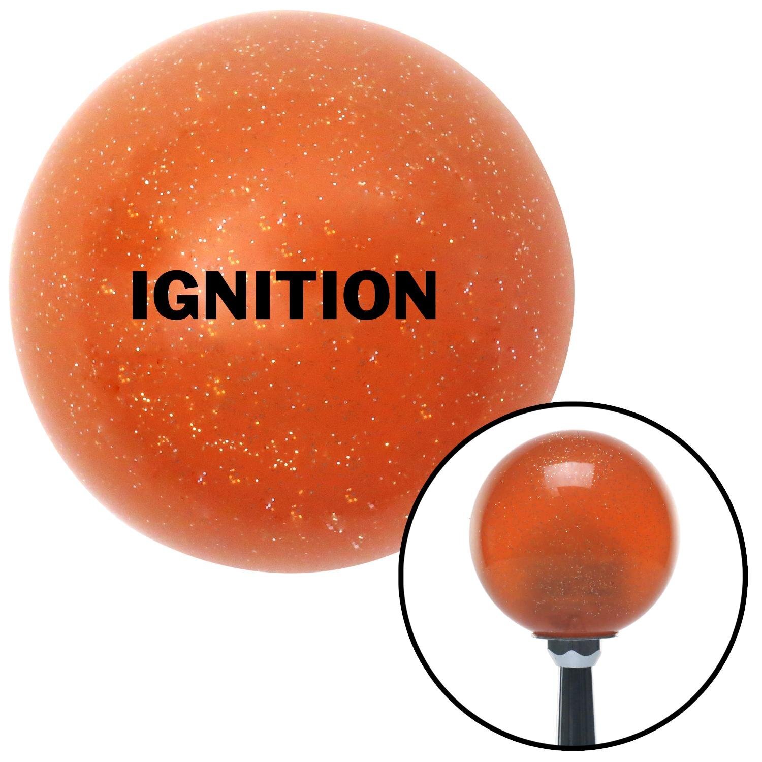 Black Ignition Orange Metal Flake Shift Knob with 16mm x 1.5 Insert g ...