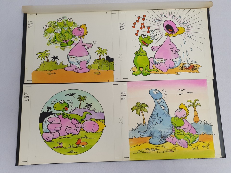 Vintage 1980's Mike Higgs Dopey Dinosaur Original Colour Artwork FULL ...