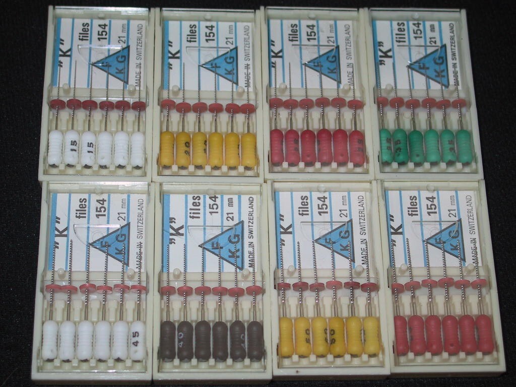 FKG Dental K Files Endodontics 21mm 15-55 Assorted Sizes 8 boxes Swiss ...