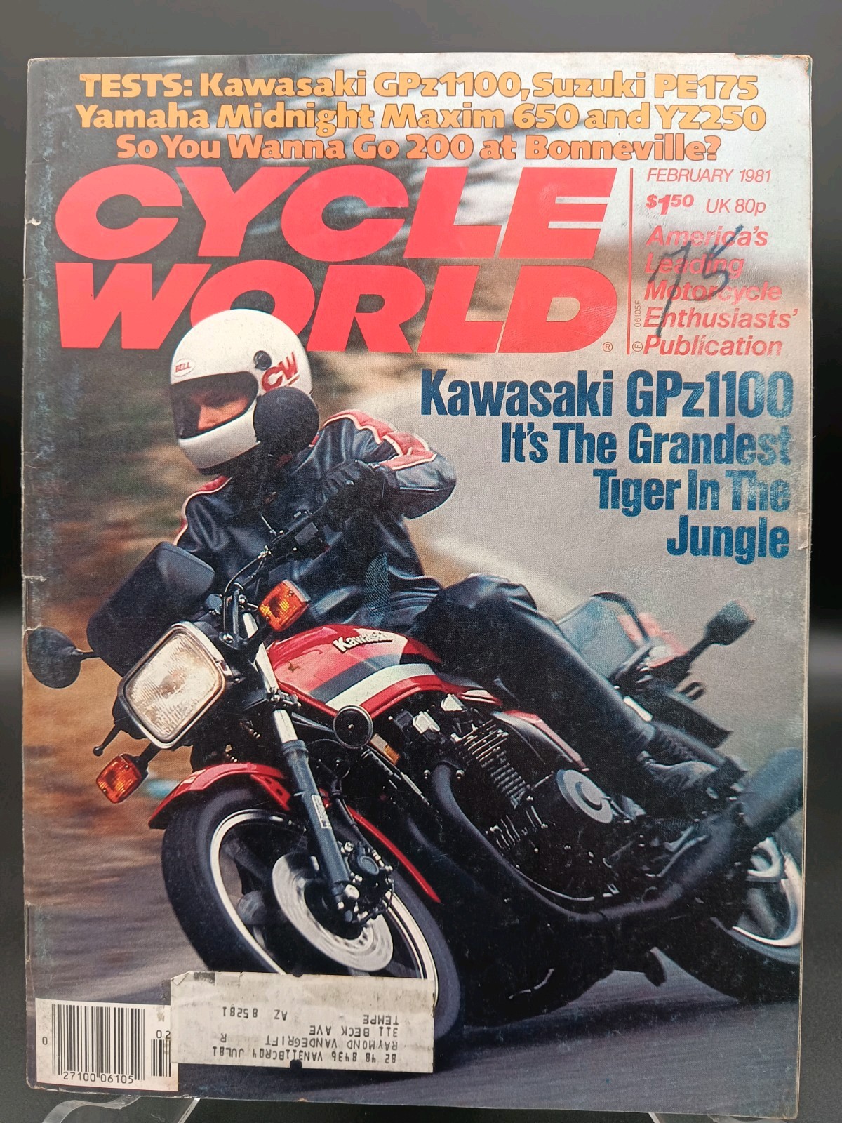 CYCLE WORLD FEB 81 Suzuki's Full Floater Designer GPz1100 YZ250 PE175X ...