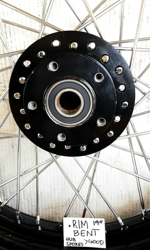 OEM Harley-Davidson 19x2.5" BLACK 40 CHROME Spoke Front Wheel -RIM BEND ...