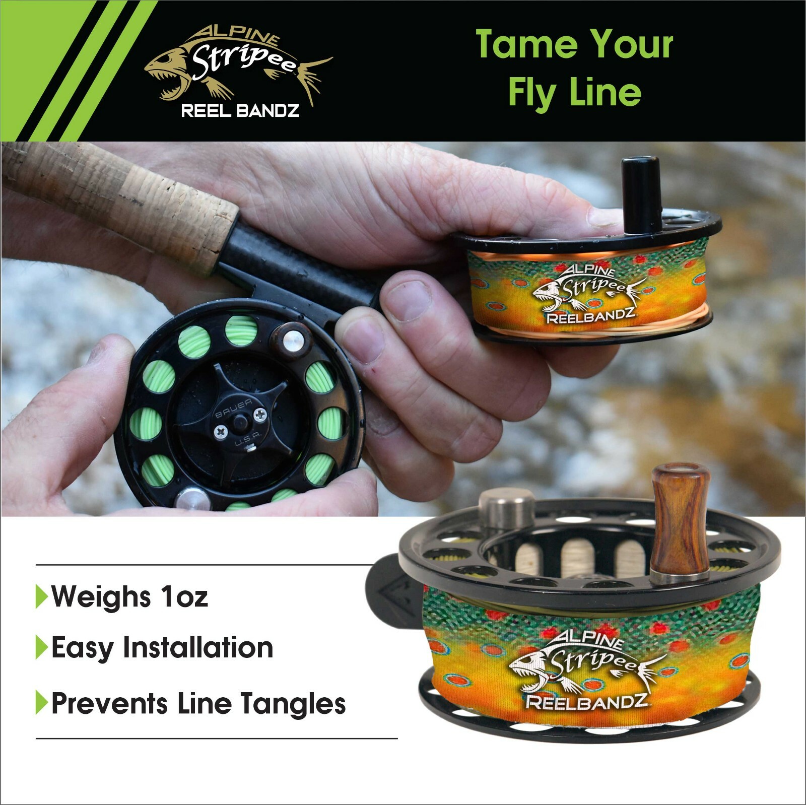 Stripee Reel Bandz 3 Pack - Fly line tamer - Keeps line Spooled on the ...