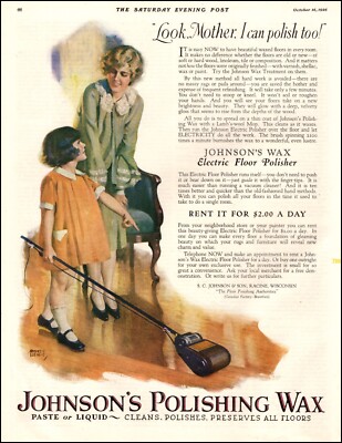1926 RARE Vintage AD JOHNSON'S POLISHING WAX Art by Andrew Loomis ...