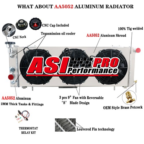 Aluminum Radiator+Shroud Fan For 1984-2001 Jeep Cherokee XJ Comanche 2 ...