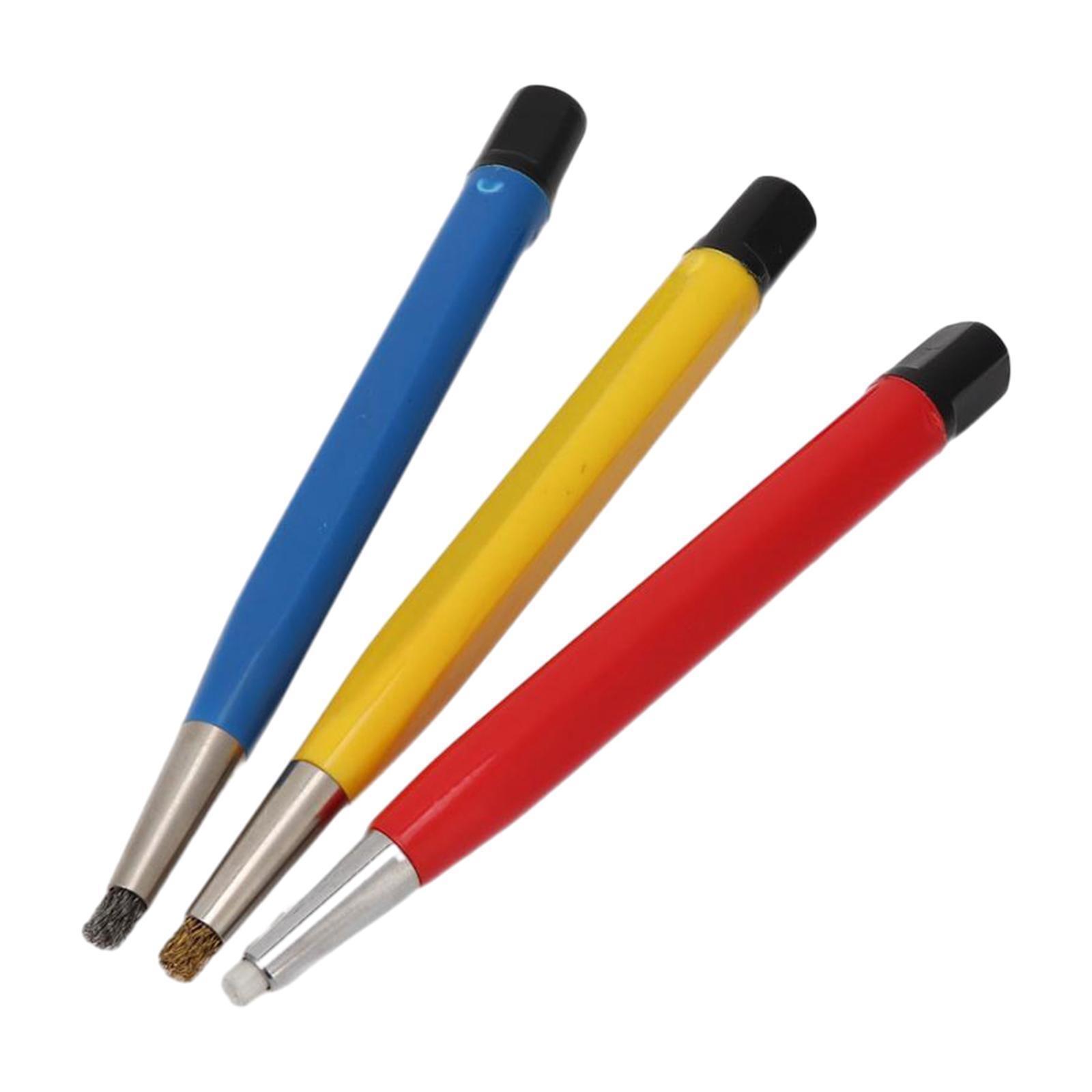 3Pcs Scratch Brush Pen Set Rust Remove Cleaning Tool Rust Dirt Remover ...