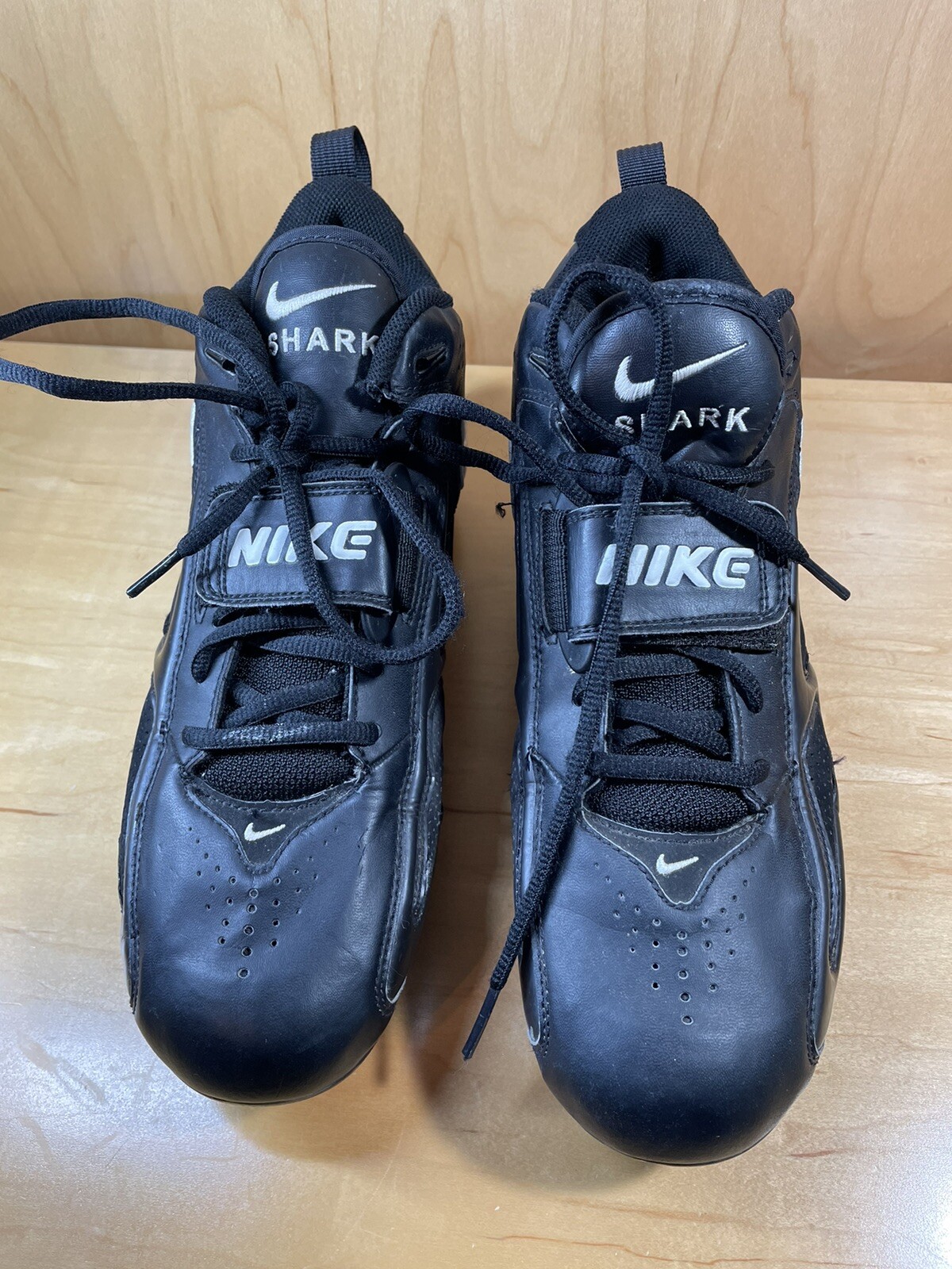 Nike Mens Shark Football Shoes Black/White Lace Up St… - Gem