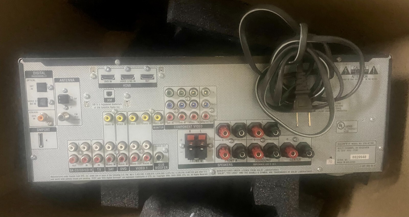 Sony STR-DG500 6.1 Channel Digital Audio / Video Control Center ...