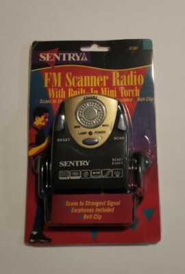 New SENTRY SC801 FM Scanner Radio Built In Fashlight Belt Clip ...