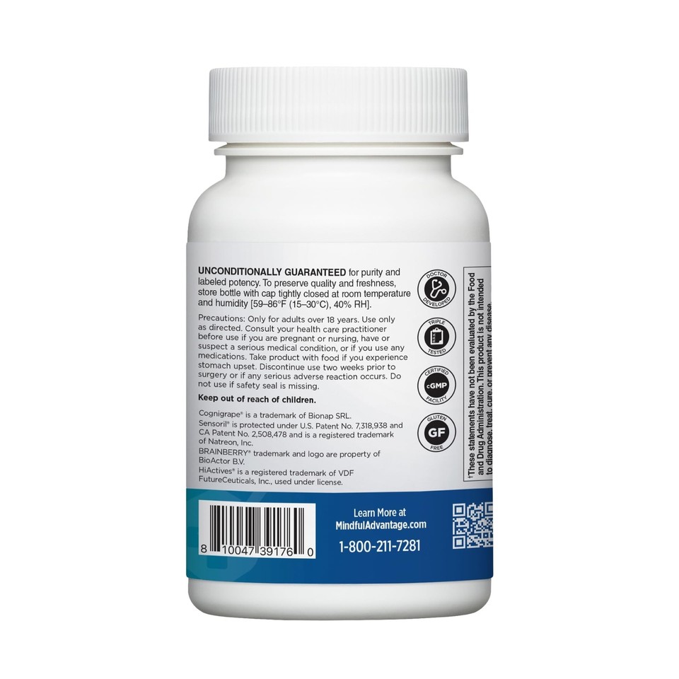 DOCTORS' PREFERRED Mindful Advantage Brain Supplements for Memory a ...