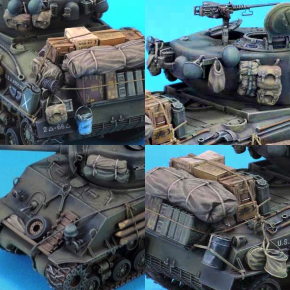 Diorama 1/35 Sherman Fury M4A3E8 Tank External Plug-in Equipment ...