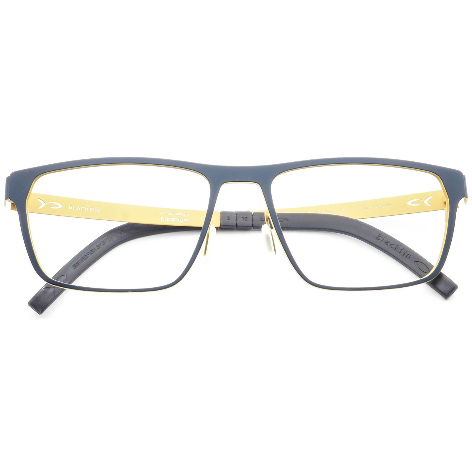 Blackfin Eyeglasses BF785 Lincoln COL.588 Titanium Navy/Mustard Italy ...